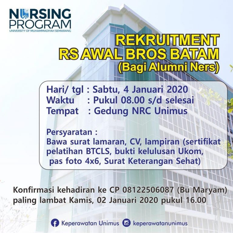 Recruitment RS Awal Bros Batam - Program Studi Pendidikan Profesi Ners