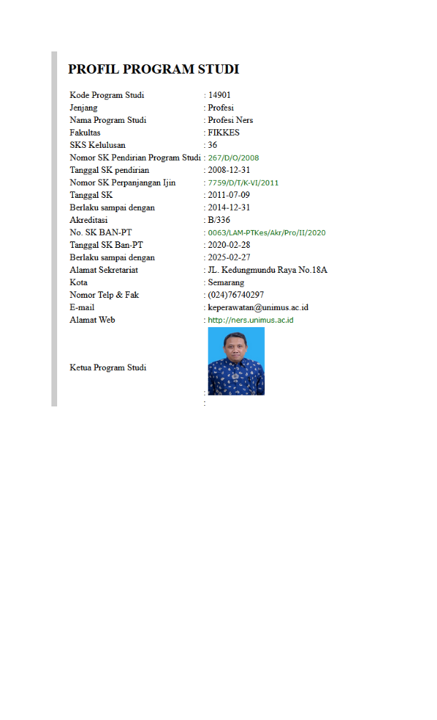 Profil Program Studi - Program Studi Pendidikan Profesi Ners